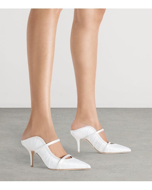 Malone Souliers Tulle Maureen Heeled Mules 70 in White | Lyst