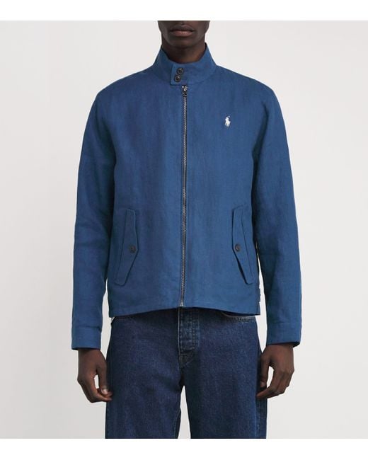 Polo Ralph Lauren Linen Reversible Bedford Bomber Jacket in Blue for ...