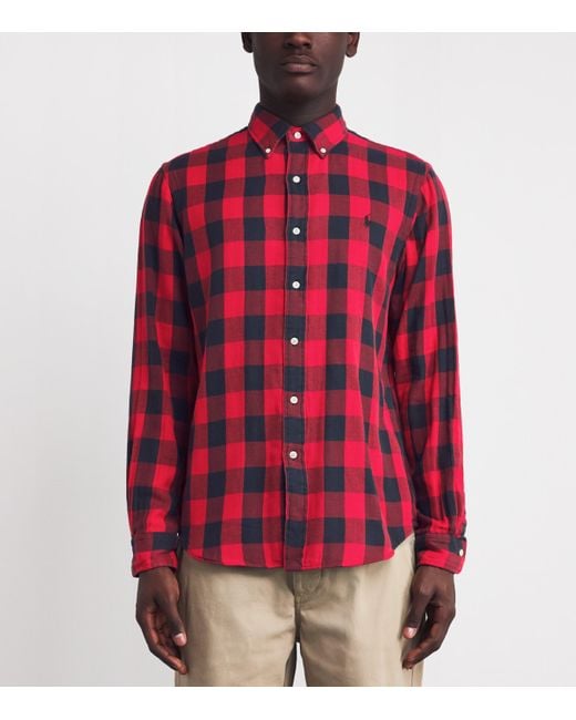 Polo Ralph Lauren Double-Faced Check Shirt in Red for Men | Lyst UK