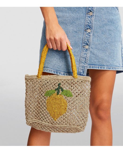 The Jacksons Woven Tula Lemon Tote Bag in Metallic | Lyst