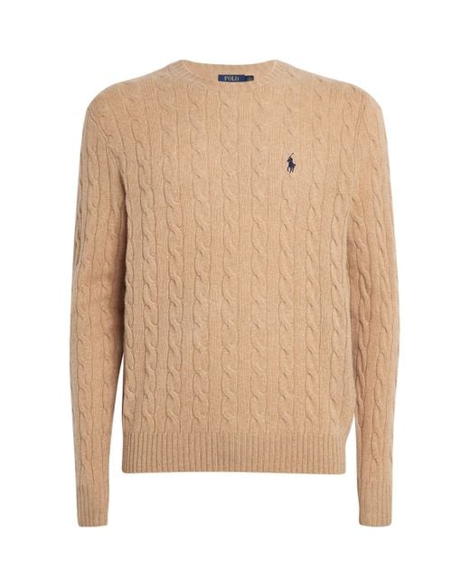 Polo Ralph Lauren Wool-Cashmere Cable-Knit Sweater in Natural for Men | Lyst