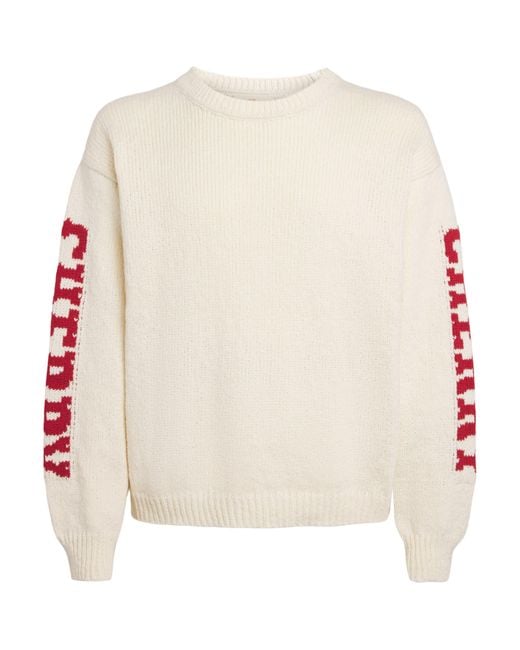 CHERRY LA Cotton Intarsia Logo Sweater in Natural for Men | Lyst UK