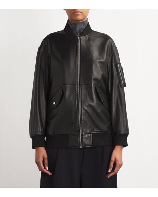 Theory Flight Leather Jacket in Black | Lyst