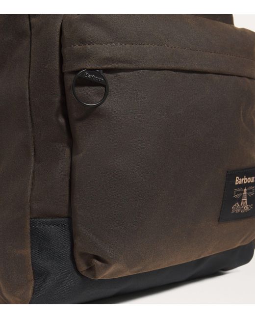 Barbour Waxed Backpack in Black for Men | Lyst