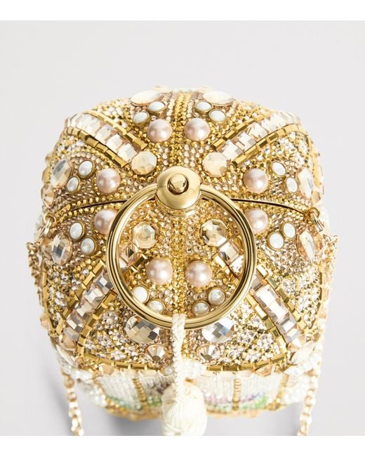Judith Leiber Crystal-Embellished Birdcage Clutch Bag in Metallic | Lyst UK