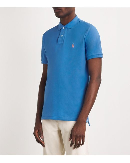 Polo Ralph Lauren Custom Slim-Fit Polo Shirt in Blue for Men | Lyst
