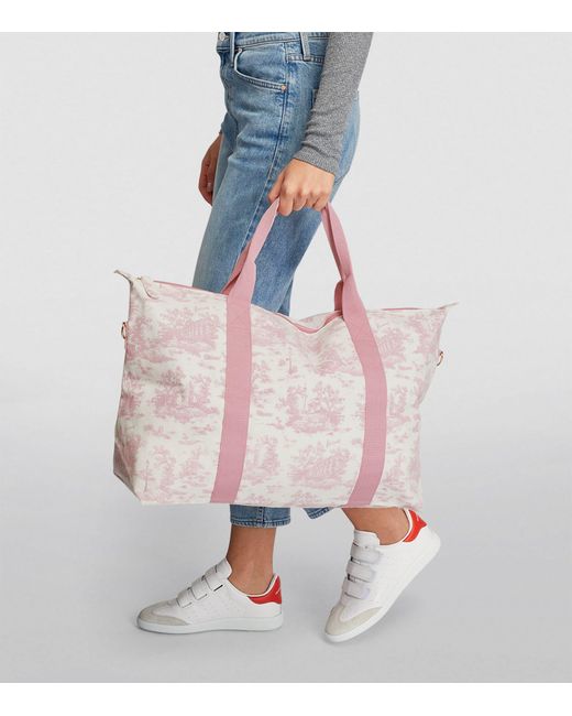 Harrods Pink Toile Foldable Overnight Bag | Lyst UK