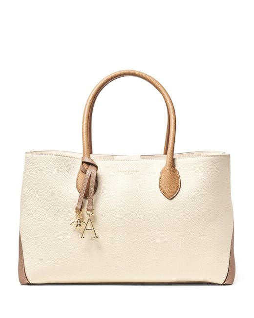 Aspinal of London Leather London Tote Bag in Natural | Lyst