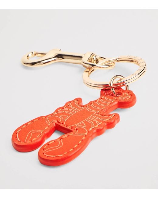 Harrods Leather Lobster Keyring in Red | Lyst
