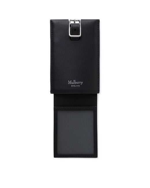 Mulberry Calfskin Logo Luggage Tag in Black | Lyst