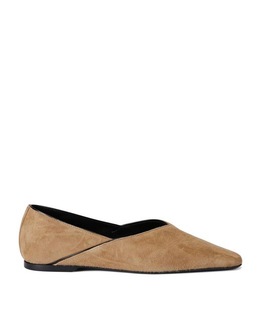 Totême Suede The Everyday Ballet Flats in Brown | Lyst