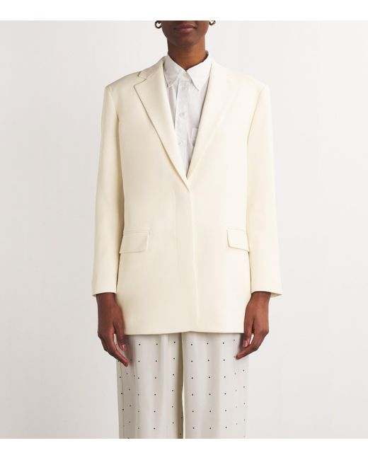 Theory Crepe Relax Blazer in White | Lyst