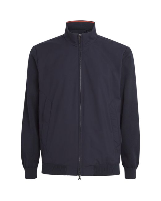 Paul & Shark Silk-Cotton Bomber Jacket in Blue for Men | Lyst
