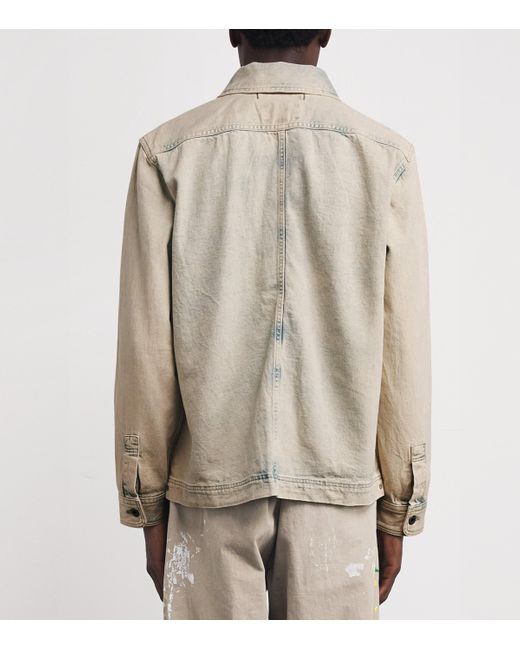 Polo Ralph Lauren Faded-Denim Perkins Jacket in Natural | Lyst