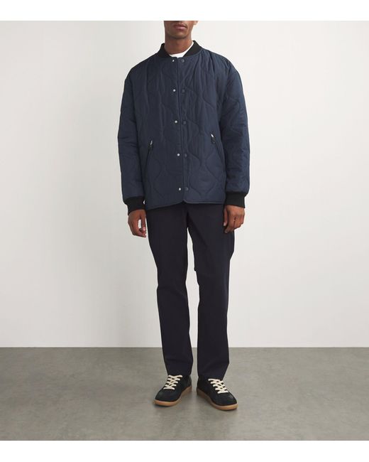 A.P.C. Onion-Quilted Bomber Jacket in Blue for Men | Lyst