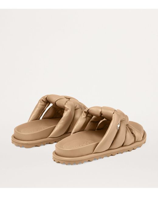 Jimmy Choo Kes Leather Sandals In Natural Lyst