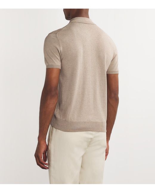 Ralph Lauren Ralph Lauren Label Silk-Cotton Striped Polo Shirt in ...