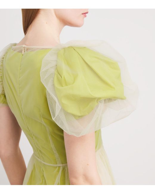 Simone Rocha Layered Carnation Balconette Midi Dress in Yellow | Lyst