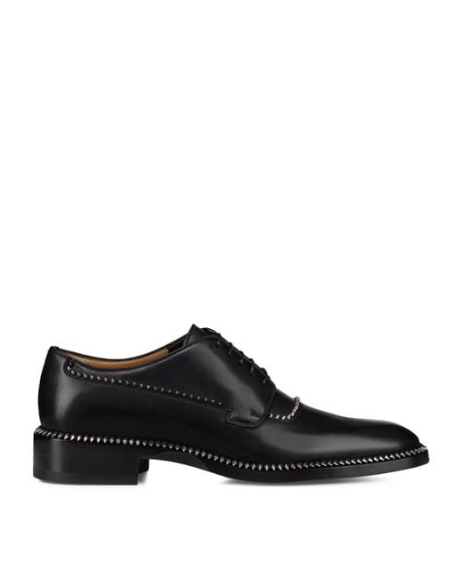 Christian Louboutin Cocoriclou Leather Derby Shoes in Black for Men | Lyst