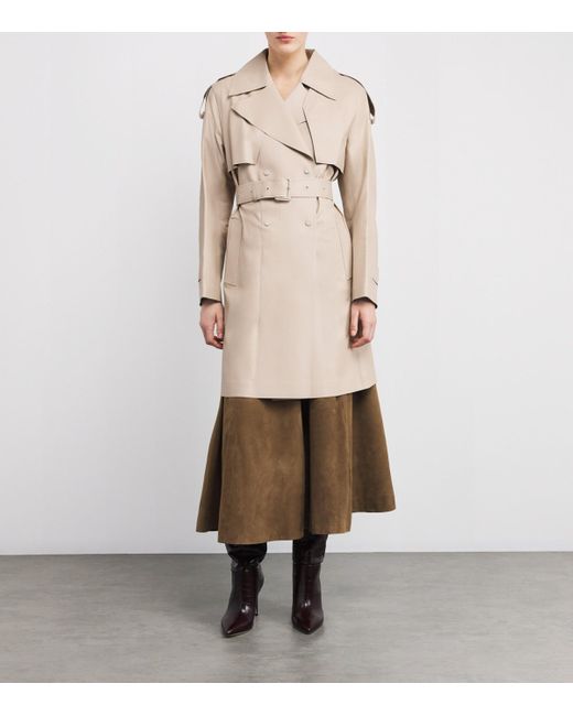 Mackage Leather Medora Trench Coat in Natural | Lyst