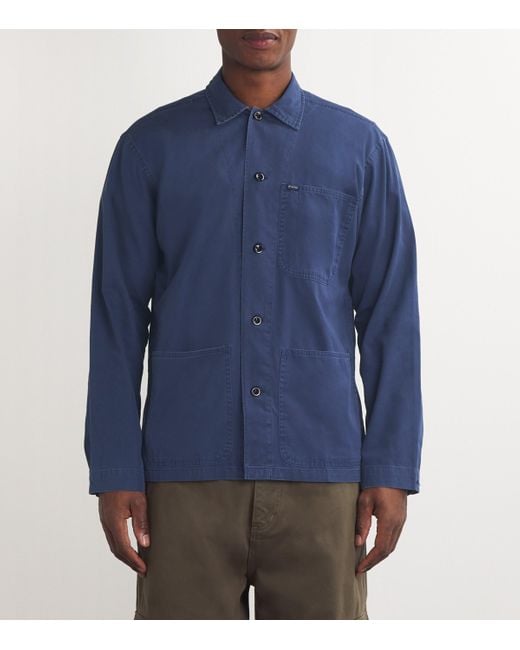 Polo Ralph Lauren Cotton-Twill Overshirt in Blue for Men | Lyst