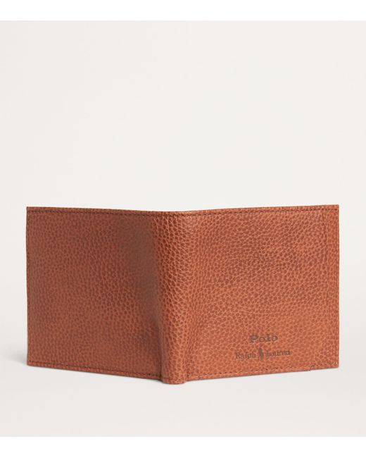 Polo Ralph Lauren Pebbled Leather Bifold Wallet in Brown for Men | Lyst