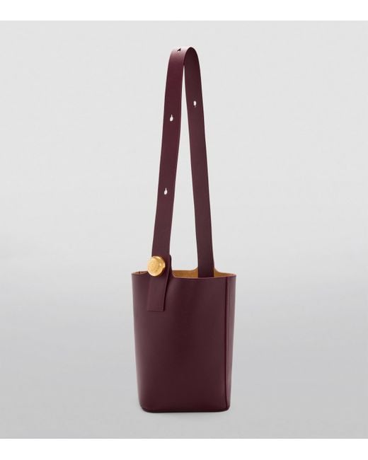 Loewe Medium Leather Pebble Bucket Bag in Purple | Lyst