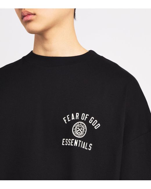 Fear Of God Cotton University Crest Logo T-Shirt in Black for Men | Lyst
