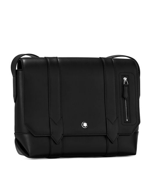 Montblanc Small Leather Meisterstück Selection Messenger Bag in Black ...