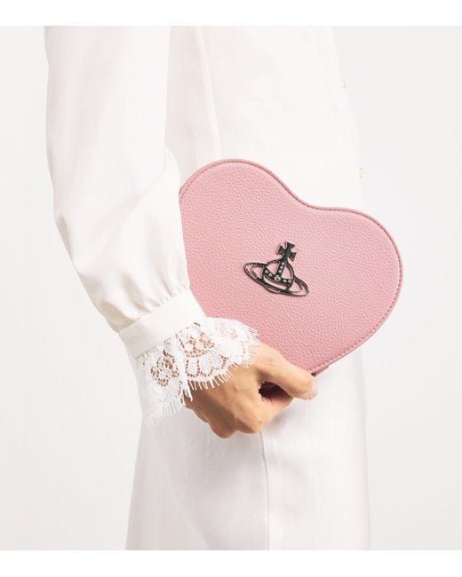Vivienne Westwood Leather Louise Heart Cross-Body Bag in Pink | Lyst