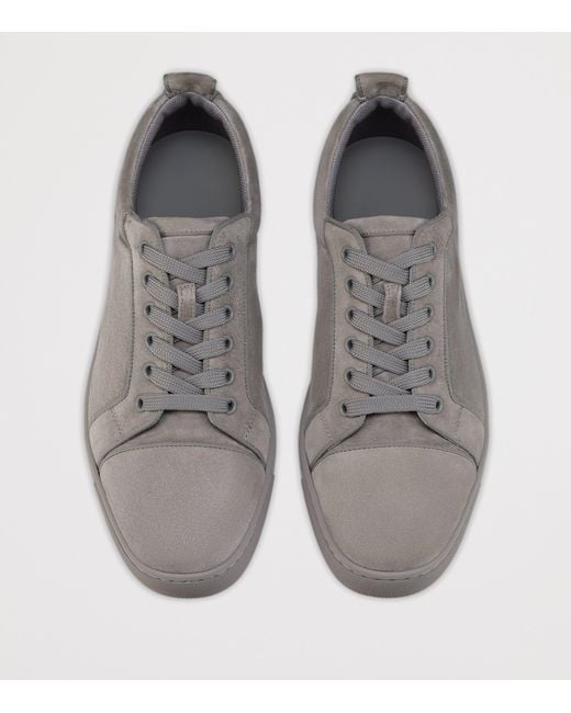 Christian Louboutin Louis Jr Canopy Suede Sneakers in Grey for Men ...