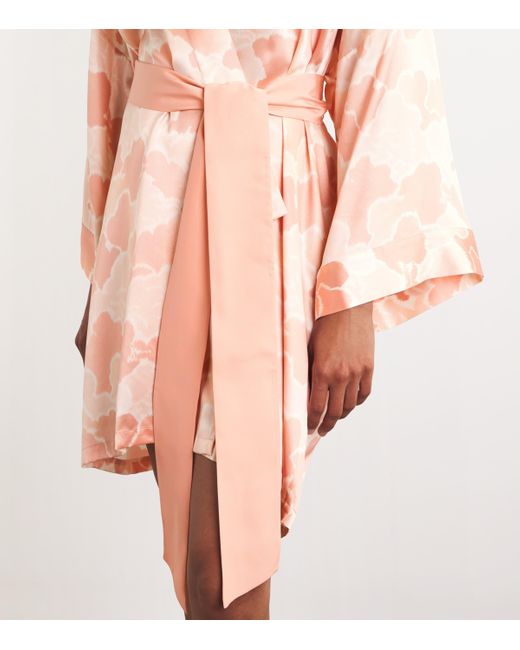 Olivia Von Halle Silk Mimi Icarus Cloud Robe in Pink | Lyst