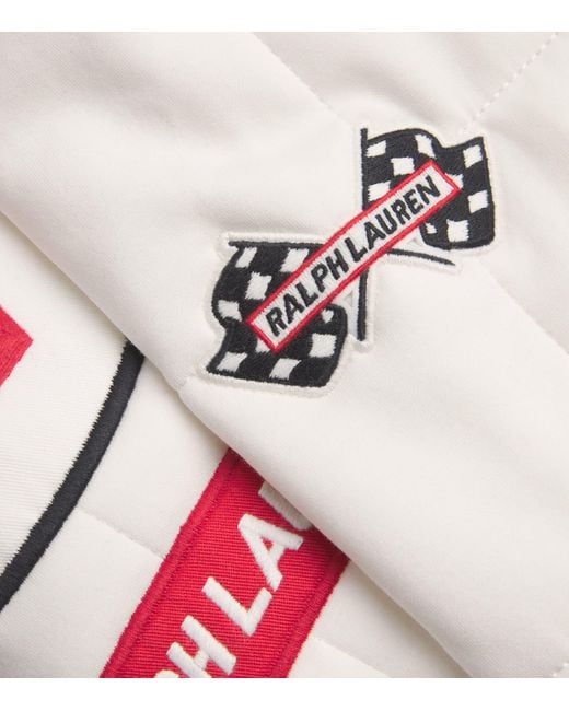 Polo Ralph Lauren Double-Knit Racing Logo Jacket in White for Men | Lyst