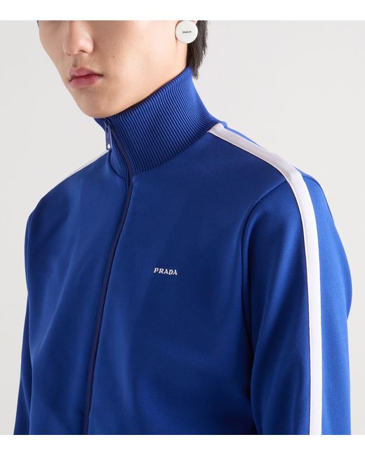 Prada Technical Fabric Track Jacket in Blue for Men | Lyst UK