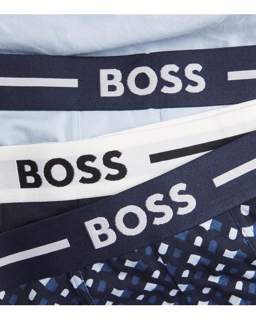 BOSS Logo Revive Trunks in Blue for Men | Lyst