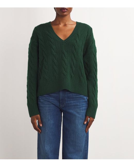 Polo Ralph Lauren Wool-Cashmere Cable-Knit Sweater in Green | Lyst