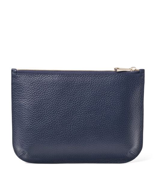 Aspinal of London Leather Ella Pouch in Blue | Lyst