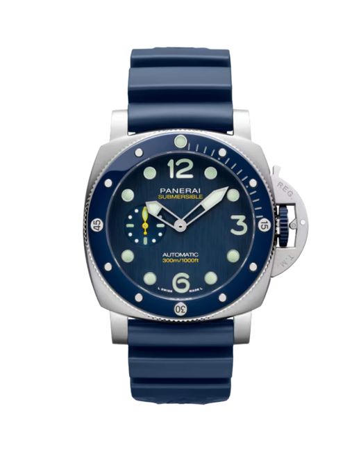 Panerai X Mike Horn Stainless Steel Submersible Watch in Blue for Men ...