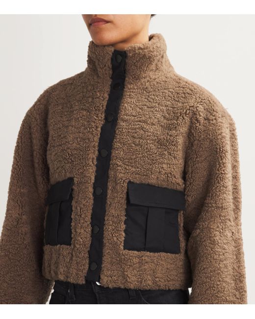 PAIGE Faux Shearling Locklin Jacket in Brown | Lyst