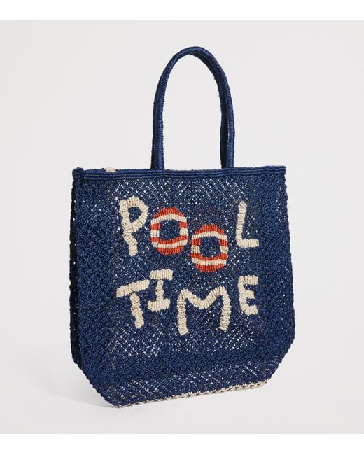 The Jacksons Jute Barry Pool Time Tote Bag in Blue | Lyst