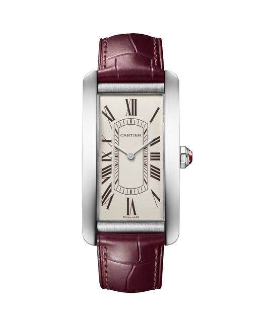 Cartier Platinum Tank Américaine Watch in Red for Men | Lyst UK