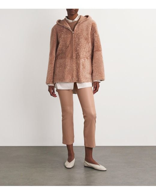 JOSEPH Shearling Cosser Reversible Coat in Brown | Lyst