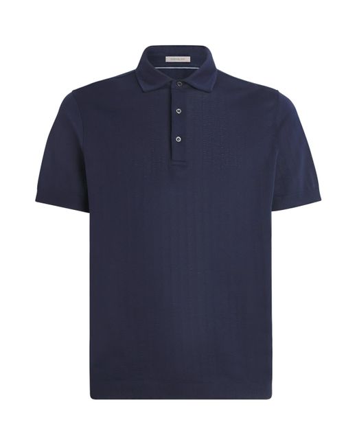 Corneliani Cotton Jersey Polo Shirt in Blue for Men | Lyst UK