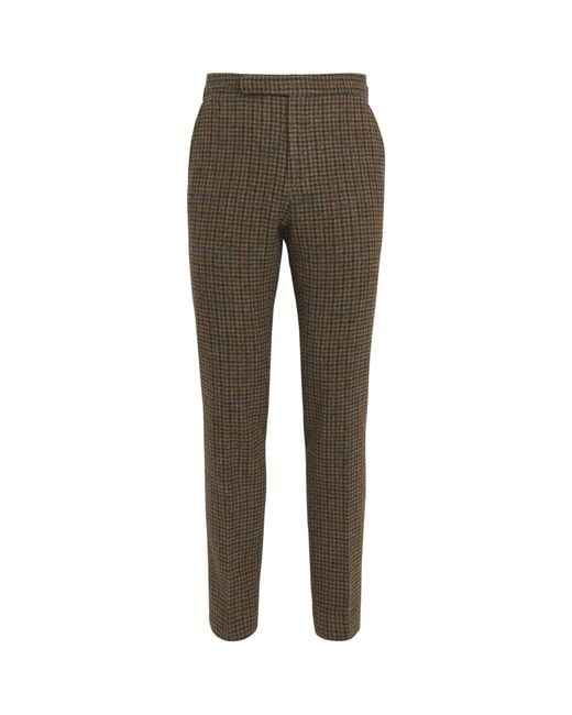 Polo Ralph Lauren Tailored Wool Check Trousers in Gray for Men | Lyst