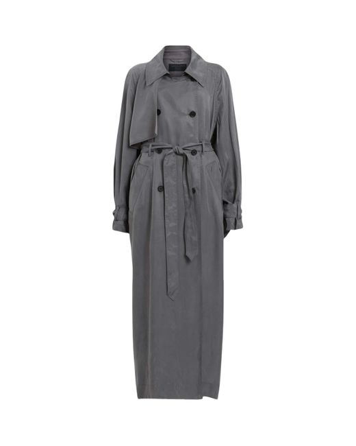 AllSaints Koko Trench Coat in Gray | Lyst