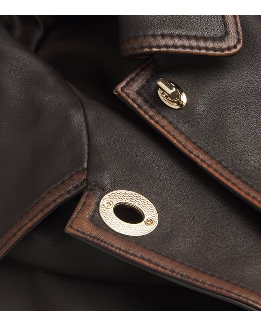 Claudie Pierlot Leather Turn-Lock Jacket in Black | Lyst UK