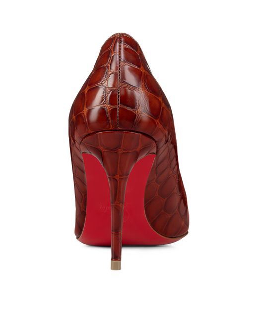 Christian Louboutin Kate Croc-Embossed Leather Pumps 85 in Brown | Lyst