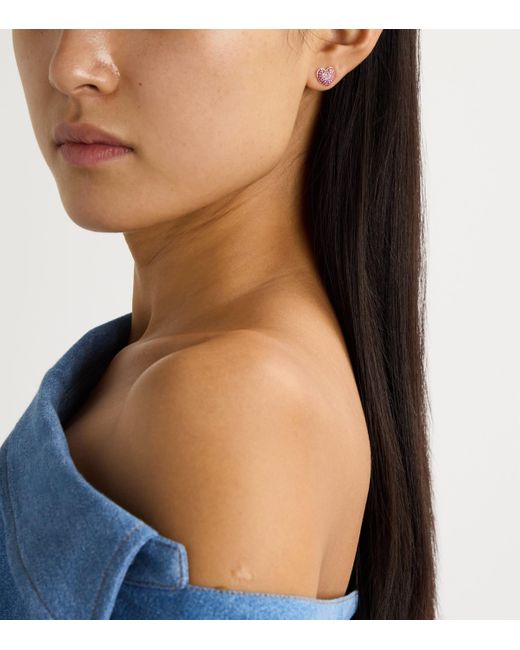 Emily P. Wheeler And Sapphire Heart Lucy Stud Earrings in Pink | Lyst