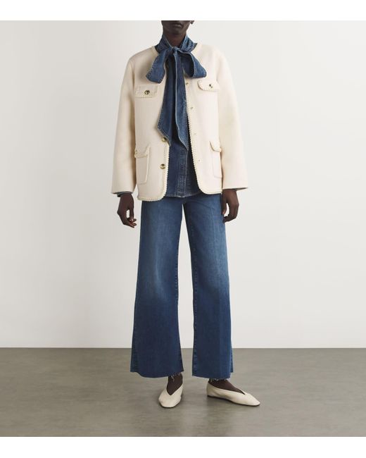 Sandro Wool-Blend Tailored Coat in Natural | Lyst