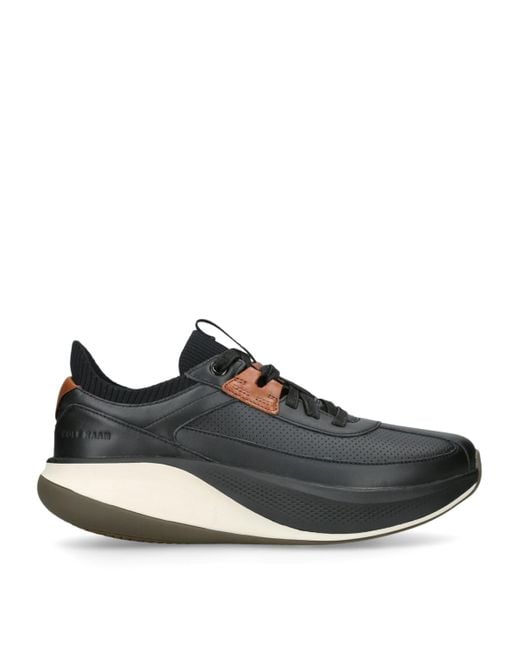 Cole Haan Leather Grandprø All-Day Runner Sneakers in Black for Men ...